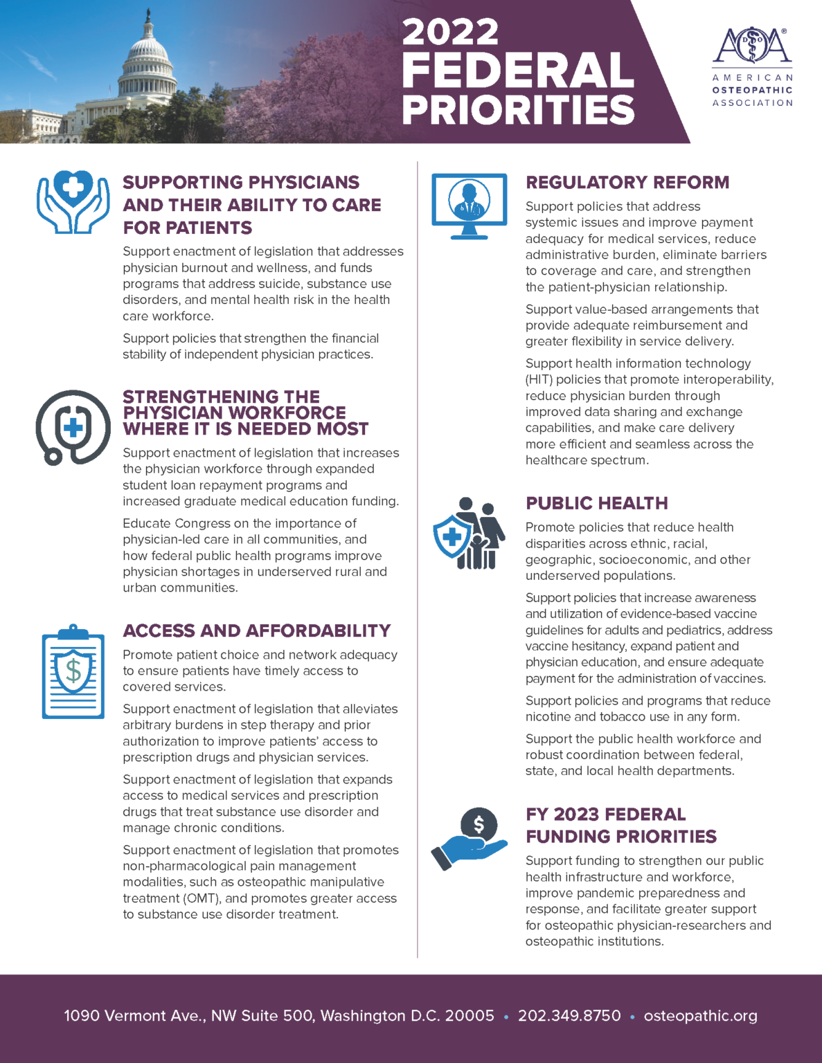 Federal Advocacy Initiatives - American Osteopathic Association
